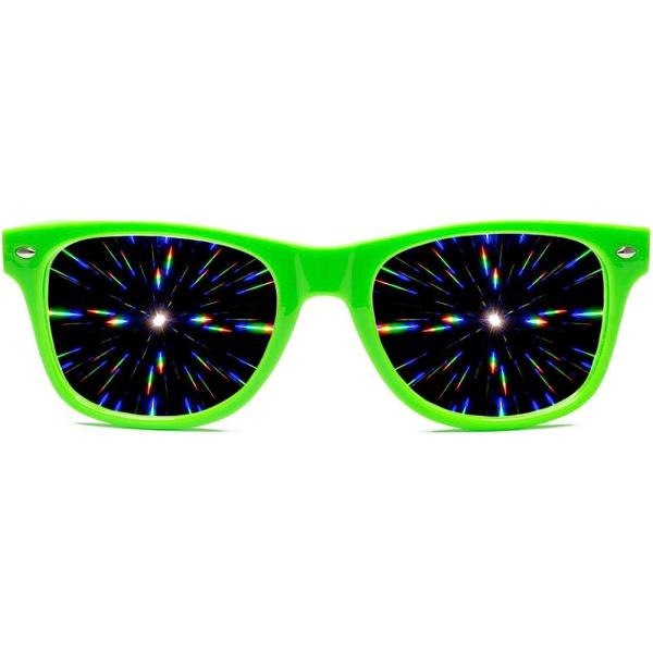 商品名GloFX メンズ レディース カラー: グリーンUltimate Diffraction Glasses - 3D Prism Rainbow Effect with Neon Green Frames - Great Edm, C...