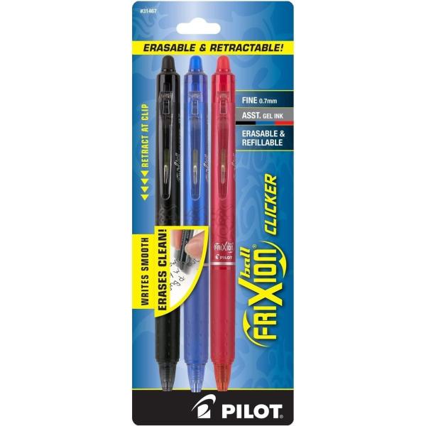 商品名FriXion Clicker Retractable Erasable Gel PenPilot Frixion Clicker Erasable Gel Pen, Assorted Ink, 3 per Pack (31467),...