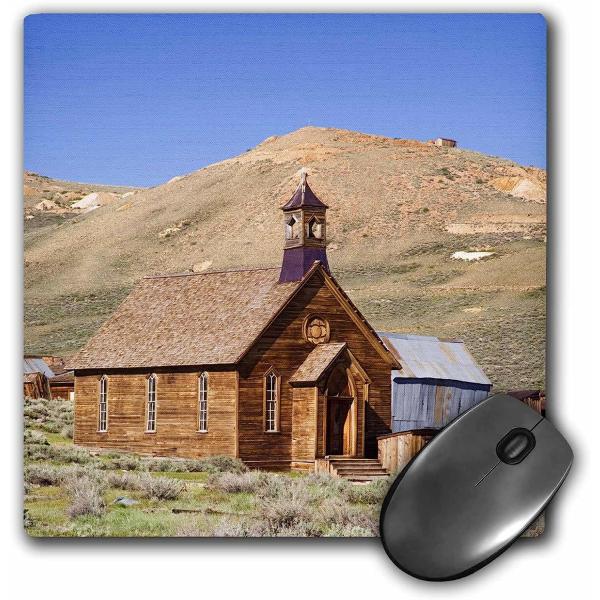 商品名3D Rose ""Ca Bodies State Historic Park Methodist ChurchUs05 Jwi0175Jamie and Judy Wild"" マット仕上げマウスパッド - 8 x 8インチ - m...
