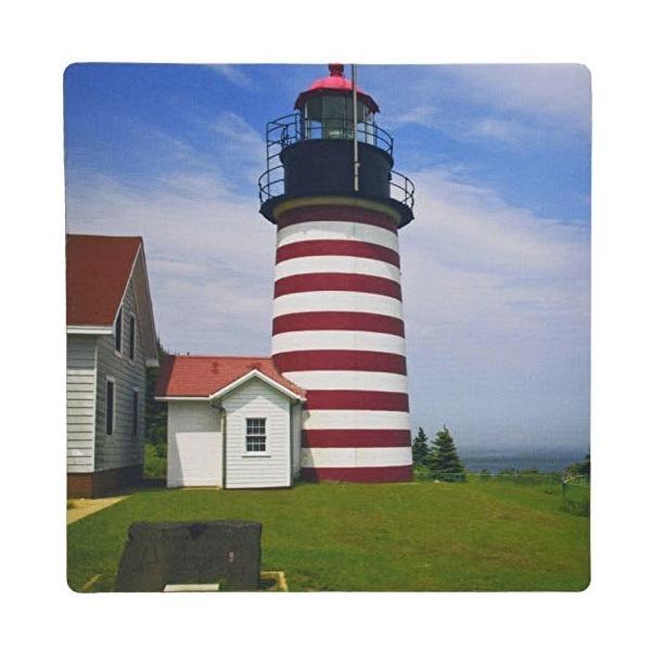 商品名3dRose West Quoddy Head 灯台州立公園、メイン州 - US20 CHA0034 - マウスパッド、8 x 8インチ (mp_90625_1)3dRose West Quoddy Head Lighthouse S...