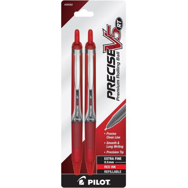 商品名Pilot Precise V5 RT Retractable Rolling Ball Pens, Extra Fine Point, 2-Pack, Red Ink (26082)PILOT Precise V5 RT Refil...
