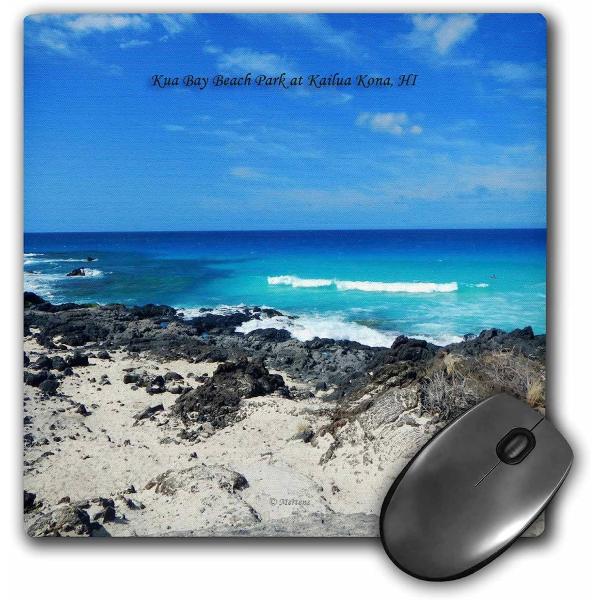 商品名3dローズマット仕上げマウスパッド   8 x 8 "" 8 x 8""3D Rose ""KUA Bay Beach Park at Kailua Kona Hawaii"" Matte Finish Mouse Pad - 8 x...