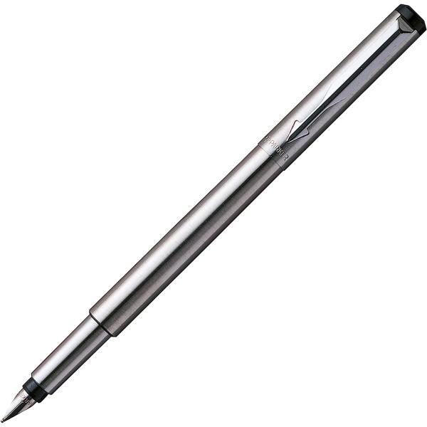 商品名(Medium Nib, Blister Pack, Stainless Steel) - Parker Medium Nib Vector Fountain Pen, Stainless Steel with Chrome Trim...