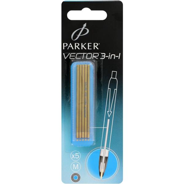 商品名Parker Vector 3 1 D1 5Parker Vector 3-In-1 D1 Multi-Functional Refills, Blue Ink, Medium Point, 5/Packブランド：Parker商品サイ...