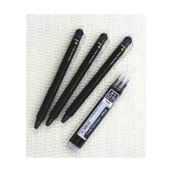 商品名Pilot FriXion Ball Knock Retractable Erasable Gel Ink Pens,Fine Point, - 0.5mm - Black Ink- Value set of 3 &amp; 3 Ge...