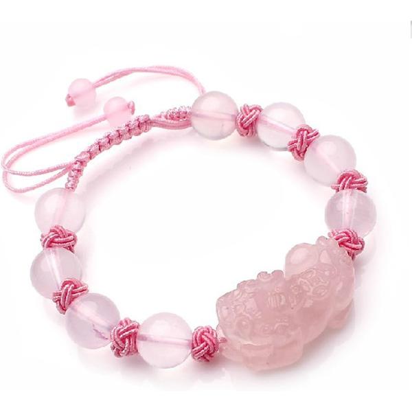 商品名Betterdecor Feng Shui Pi Xiu/Pi Yao/Bi Xie Bracelet Amulet for wealth (With a Pouch) (pink)ブランド：Betterdecor商品サイズ：1 Co...