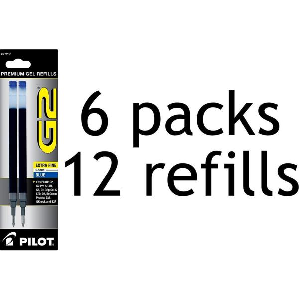 商品名Pilot G2 ジェルインク詰め替え 6本バリューパック ボールペン用 2パック 極細 ブルーインク (77233)Value Pack of 6 - Pilot G2 Gel Ink Refill, 2-Pack for Roll...