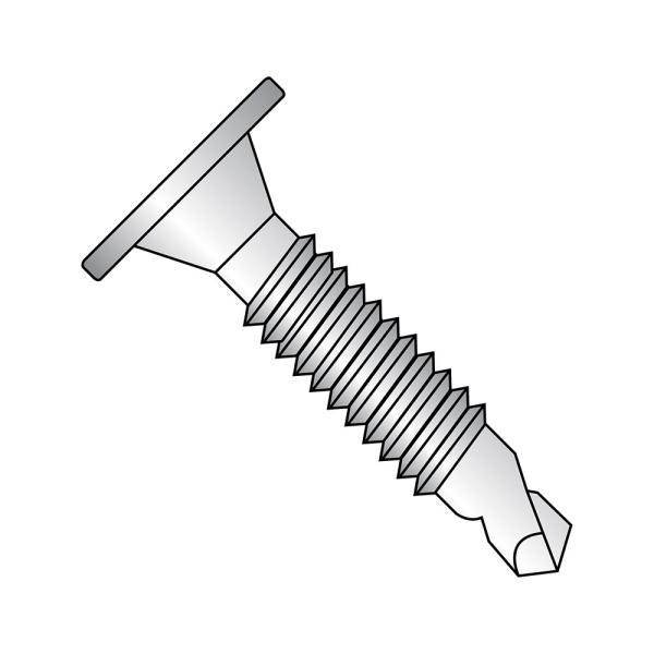 商品名410 Stainless Steel Self-Drilling Screw, Plain Finish, Wafer Head, Phillips Drive, #3 Drill Point, #10-24 Thread Size...