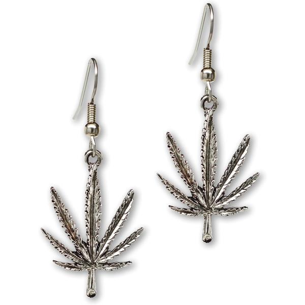商品名Marijuana Weed Pot Leafダングルイヤリングシルバー仕上げピューターMarijuana Weed Pot Leaf Dangle Earrings Silver Finish Pewterブランド：Real Met...