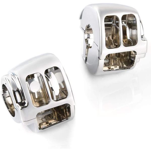 商品名KiWAV クロム アルミ製 スイッチ ハウジング カバー ハーレーダビッドソンに適合うする 2012以降のDynaとSoftailモデルに適用KiWAV Chrome Switch Housing compatible for Ha...