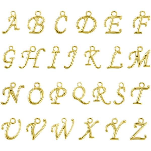 商品名BEADNOVA 13-14mm金メッキお守りペンダント アルファベット文字A-Z ジュエリー製作用素材（100pcs）BEADNOVA Letter Charms for Jewelry Making Alphabet Charms...