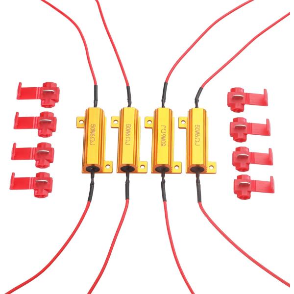 商品名4Pcs Aaron 50W 6ohm Load Resistors - Fix LED Bulb Fast Hyper Flash Turn Signal Blink Error Code (Resistors get very h...