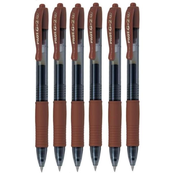 商品名Pilot G2 07 キャラメル 細字 ノック式 ゲルインクペン ローラーボール 0.7mm ペン先 0.39mm ライン幅 詰め替え可能 BL-G2-7 (6個パック)Pilot G2 07 Caramel Fine Retrac...