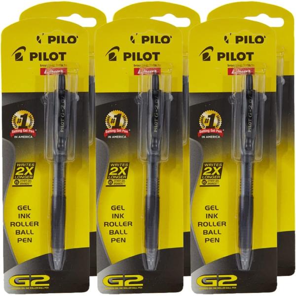 商品名(1, Black) - Pilot G2 07 Black Fine Retractable Gel Ink Pen Rollerball 0.7mm Nib Tip 0.39mm Line Width Refillable BL-...
