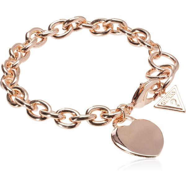 商品名GUESS ""ベーシック"" Gロゴハートリンクブレスレット One SizeGUESS ""Basic"" Rose Gold G Logo Heart Link Braceletブランド：GUESS商品サイズ：高さ：1.3 cm...