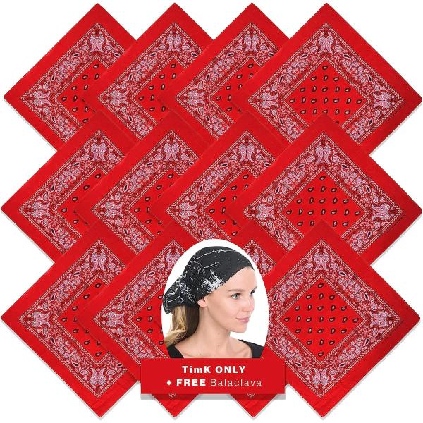 商品名BASICO ACCESSORY メンズ US サイズ: 22 カラー: レッドBASICO 12 Pack 100% Cotton Bandanas for Women Bandanas for Men | Mens Handker...