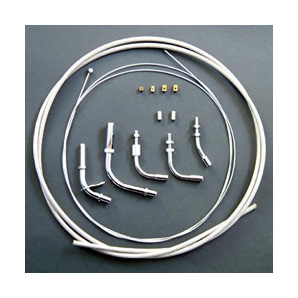 商品名VENHILL u01   4-175ユニバーサルオートバイ編組ステンレススチールスロットルケーブルキットVenhill U01-4-175 Universal Motorcycle Braided Stainless Steel T...