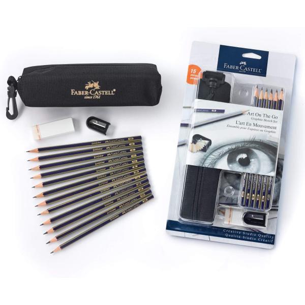 商品名Faber-Castell クリエイティブスタジオアート 外出先用 グラファイトスケッチセット   スケッチ鉛筆15本とアクセサリーFaber-Castell Creative Studio Art On-The-Go Graphit...