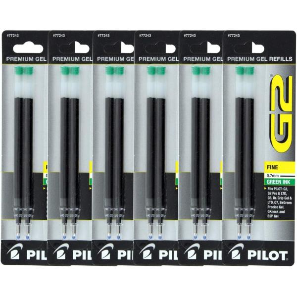 商品名Pilot G2 ドクターグリップゲル/Ltd ExecuGel G6 Q7 ローラーボールゲルインクペン リフィル グリーン 7mm 12本パックPilot G2, Dr. Grip Gel/Ltd, ExecuGel G6, Q7...
