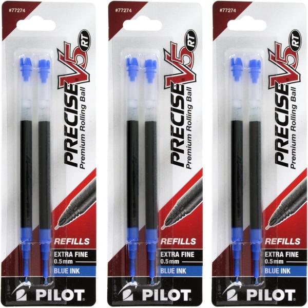 商品名Pilot Precise V5 RT 液体インク 格納式ローラーボールペンリフィル 0.5mm 極細 ブルーインク 6本パックPilot Precise V5 RT Liquid Ink Retractable Rollerball...