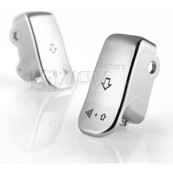 商品名KiWAV ターンシグナル スイッチ エクステンション キャップ クロム ABS ハーレーダビッドソンに適合うする OEM#71500179に適用KiWAV Turn Signal Switch Extension Cap Chrom...