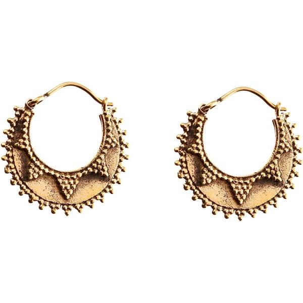 商品名81stgeneration女性用真鍮ゴールドトーンEthnicクレオールトライバルフープイヤリング81stgeneration Women's Brass Gold Tone Ethnic Creole Tribal Hoop Ea...