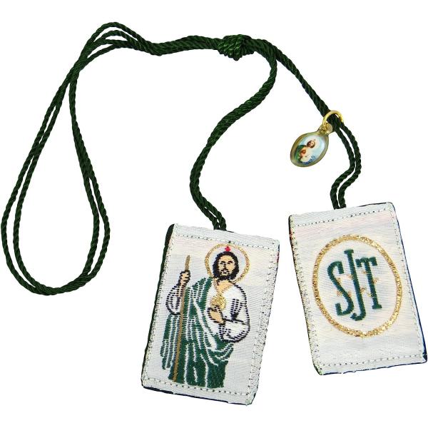 商品名Jude The Apostle 緑のスカプラリオ メダルチャームJude The Apostle Green Scapular with medal charm Escapulario de San Judas Tadeo con ...