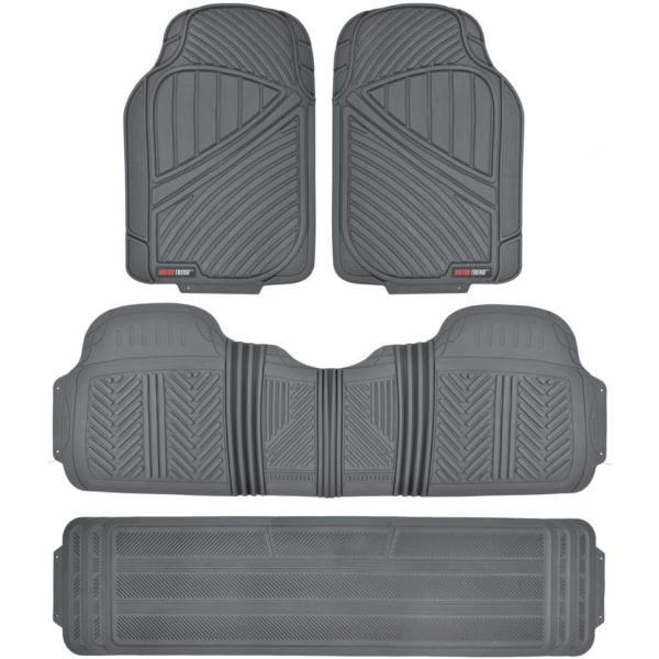 商品名3列 フレックスタフ ゴムマット グレイ MT-773-801-GRMotor Trend 3-Row Heavy Duty Rubber Floor Mats &amp; Liners for Car SUV Van, Front ...