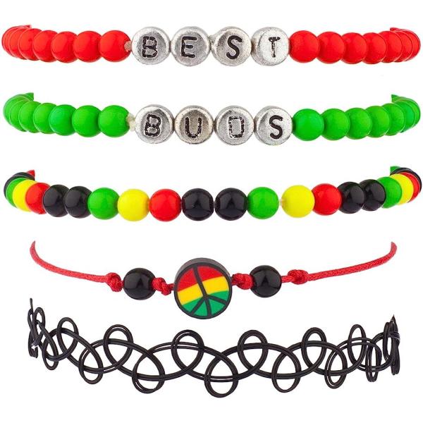 商品名LUX ACCESSORIES ベストバッド マリファナ 420 ポット ラスタ ピース ラブ ユニティ アーム キャンディ ブレスレット セットLUX ACCESSORIES Best Buds Weed Marijuana 420...