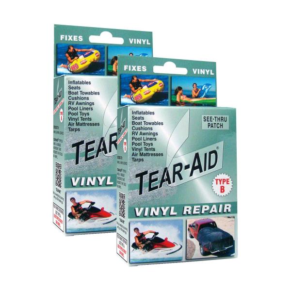 商品名TEAR-AID ビニール修理キット グリーンボックス タイプB (2パック)TEAR-AID Vinyl Repair Kit, Type B Clear Patch for Vinyl and Vinyl-Coated Mater...