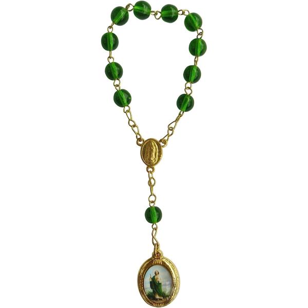 商品名Green One Decade 聖ユダ ロザリオ デシナリオ・デ・サン・ユダ・タデオ 小さなロザリオ カトリック祈りGreen One Decade Saint Jude Rosary Decenario De San Judas ...