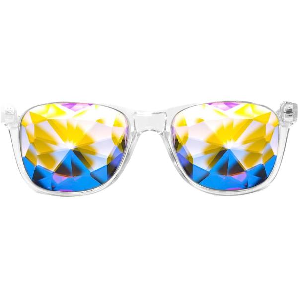 商品名GloFX 究極の万華鏡メガネ - レインボーEDMレイブ光回折眼鏡 エッジカット バグアイ カラー: クリアGloFX Ultimate Kaleidoscope Glasses - Clear - Rainbow EDM Rave...