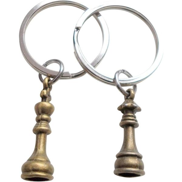 商品名Bronze Chess Piece Charm Keychains, King and Queen Set - Couples Keychain Setブランド：JewelryEveryday商品サイズ：Small高さ：0.5 cm...