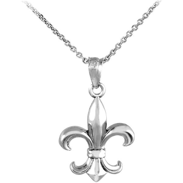 商品名Religious Jewelry by FDJ スターリングシルバー フルール・ド・リス チャームペンダントネックレス, 金属, 宝石なしSterling Silver Fleur-de-Lis Charm Pendant Neck...