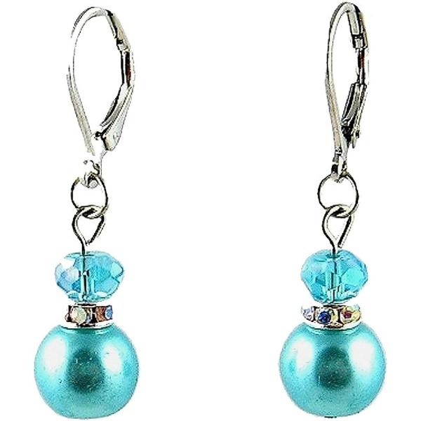 商品名A-Ha - Pearlized Glass and Crystal Earrings - Aqua (E144)ブランド：A-Ha Accessories商品サイズ：重量：0 g商品番号：E144色：Aqua素材：Glass