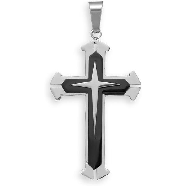 商品名Suzy B. Accessories Stainless Steel Three Layer Cross Pendantブランド：Suzy B. Accessories商品サイズ：商品番号：W5082色：Black素材：NA