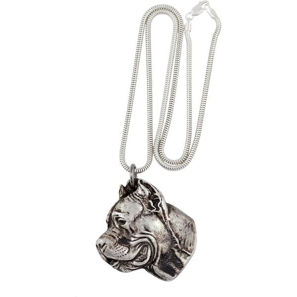 商品名Cane Corso ネックレス シルバーメッキ ドッグペンダント シルバーチェーン - ArtDog, 金属Cane Corso, Necklace Silver Plated Dog Pendant on a Silver Cha...