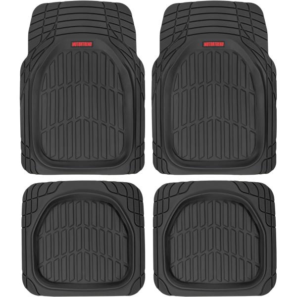 商品名Motor Trendトータスシリーズ ゴム製フロアマット ブラック MT-921-BKMotor Trend MT-921-BK FlexTough Tortoise - Heavy Duty Rubber Floor Mats f...