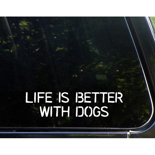 商品名Life is Better with Dogs - 9"" x 2"" - Vinyl Die Cut Decal/Bumper Sticker for Windows, Cars, Trucks, Laptops, Etc.ブラン...
