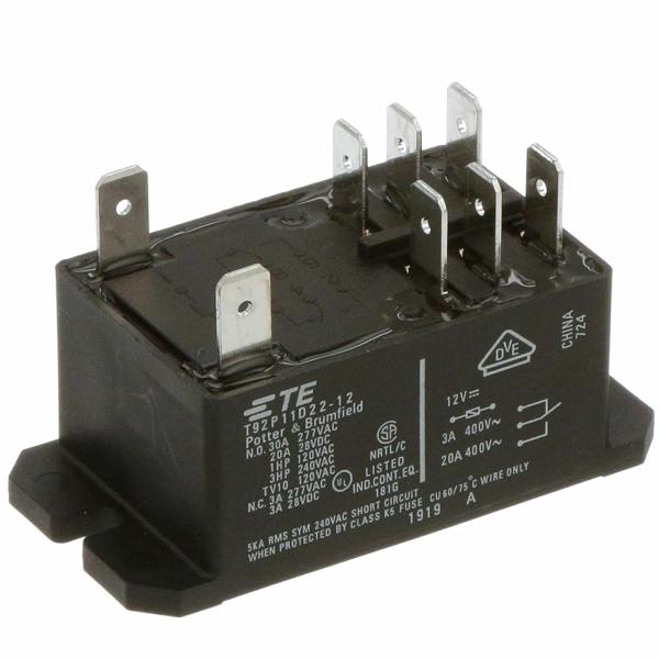商品名Potter &amp; Brumfield T92P11D22-12 Power Relay DPDT 12V DC 30A, TE T92S11D22-12ブランド：Advanced Electronics商品サイズ：高さ：4.6...
