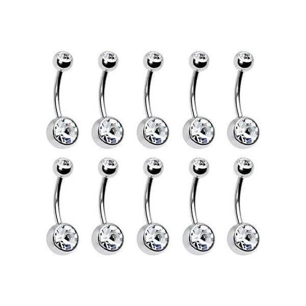 商品名Coolrunner 14G ベリーボタンリング ボディジュエリー ピアス 12個パック generic シルバー nbvdsCoolrunner 14G Body Jewelry Piercing 10 Pack, Silver, ...
