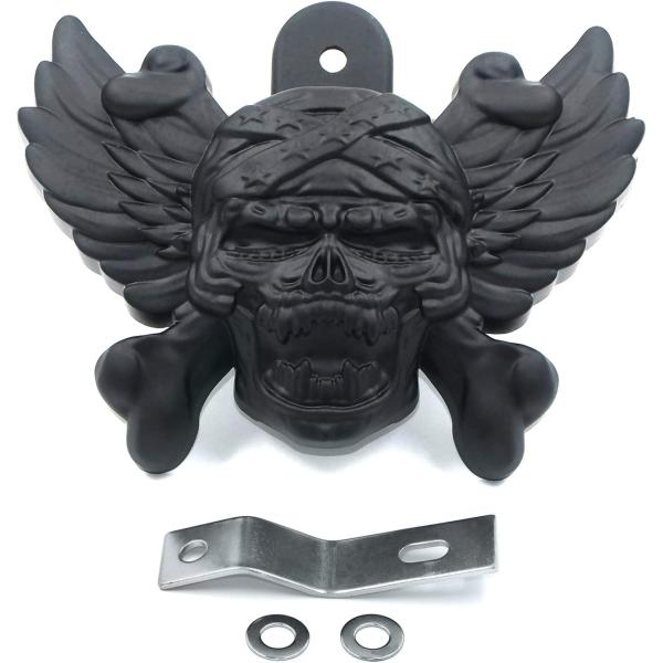 商品名USMT/246-ホーン MT246-010 ブラック USMT246-010-BKHTTMT MT246-010- Black Skull Zombie with Wing Cross Bone Horn Cover Compati...