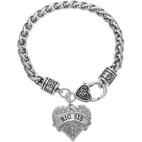 商品名Fusicase チャーム　キラキラ光るクリスタル　輝くラインストーンシルバー　スチールチェーン　かわいい　ラブ　ハート　メタル　ペンダント　ファミリー　メンバーブレスレット　ギフトジュエリーFusicase Charm Bling ...