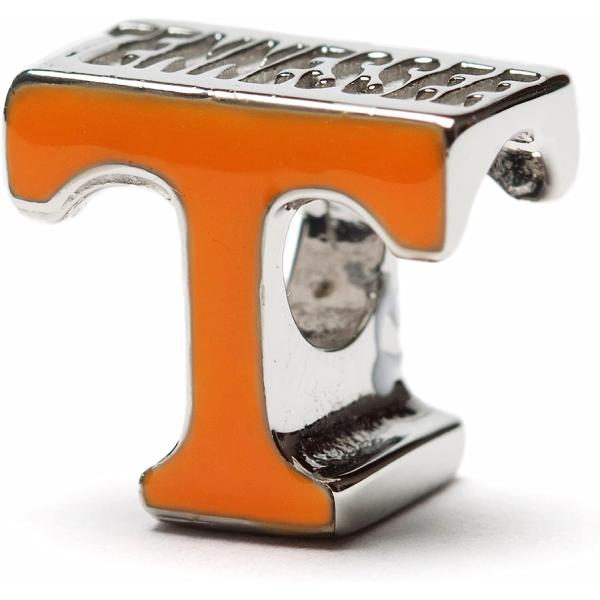 商品名University of Tennessee Bead Charm | Tennessee Stainless Steel Orange ""T"" Charm | Tennessee Gift | Officially Licen...