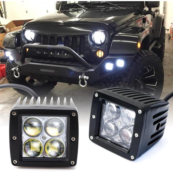 商品名iJDMTOY 3インチ 20W ハイパワー CREE 4D 光学プロジェクターレンズ LED キュービック ポッドライト ジープ トラック オフロード ATV 4WD 4x4などに対応 オフロード運転 フォグDRLランプ用iJDMT...
