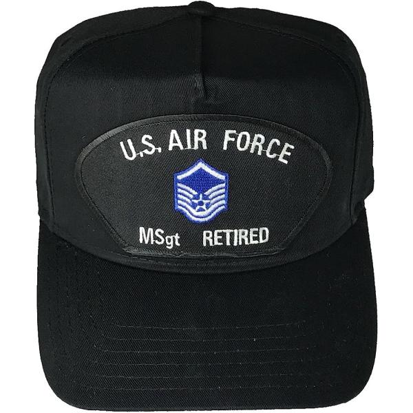 商品名US AIR Force Master Sergeant MSgt Retired with Insignia Patch HAT - Black - Veteran Owned Businessブランド：H商品サイズ：One Siz...