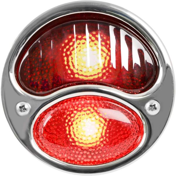 商品名KNSアクセサリーKA0034 12Vステンレス鋼デュオランプテールライトforフォードモデルA用レッドガラスレンズとライセンスライトKNS Accessories KA0034 12V Stainless Steel Duolamp...