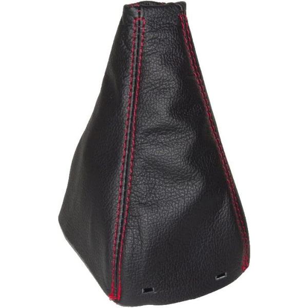 商品名The Tuning-Shop Ltd for Saab 9-3 93 Ss 2003+ Manual Shift Boot Shift Boot Black Italian Leather with Red Stitchブランド：T...