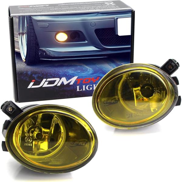 商品名iJDMTOY One Pair Yellow Lens Fog Lights Foglamps w/Halogen Bulbs Compatible With 2001-2005 BMW E46 M3, 3 Series w/M-T...