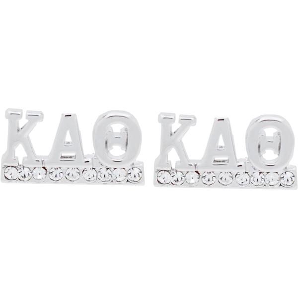 商品名Kappa Alpha Theta SororityロジウムクリスタルポストイヤリングジュエリーSisterギフトSorority Rhodium Crystal Post Earrings Jewelry Sister Giftブラ...